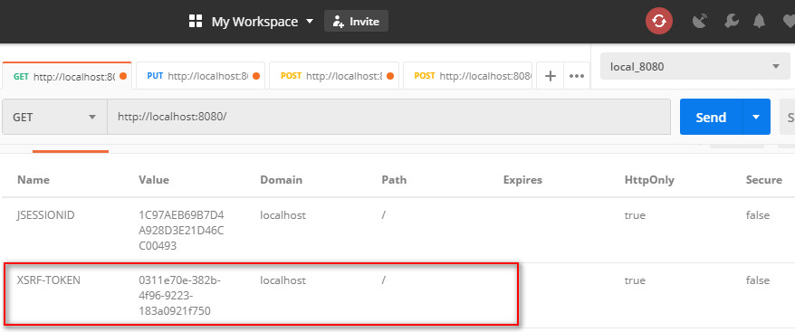 Spring Security Postman RESTful CRSF Token